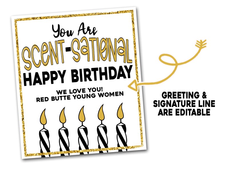 Candle Birthday Gift Tag, Printable Birthday Gift Tags, Gift Tag for ...