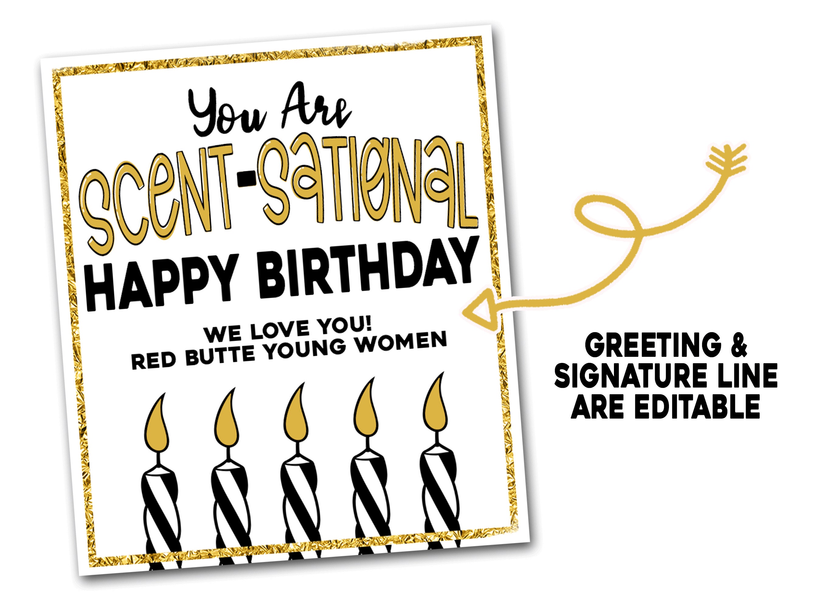 Candle Birthday Gift Tag, Printable Birthday Gift Tags, Gift Tag for ...