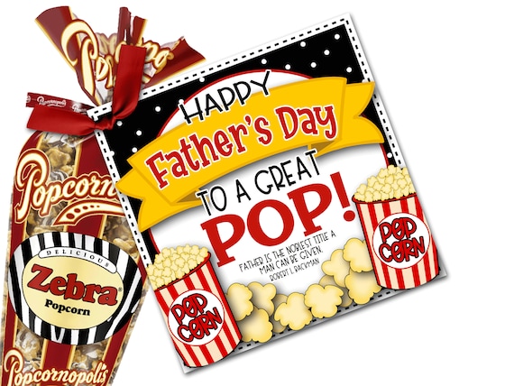Popcorn Bag Editable Happy Father's Day Popcorn Printable Tags, Best ...