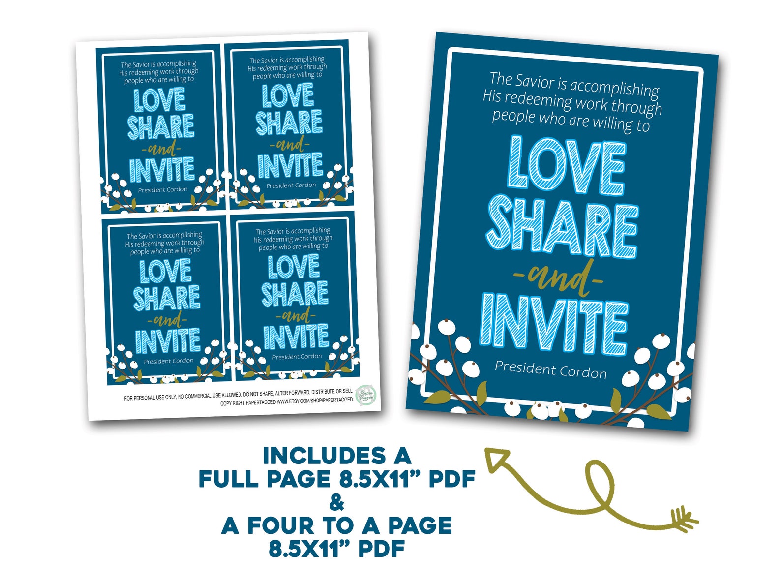 Love Share Invite LDS Handout, Relief Society Handout, Missionary Work ...