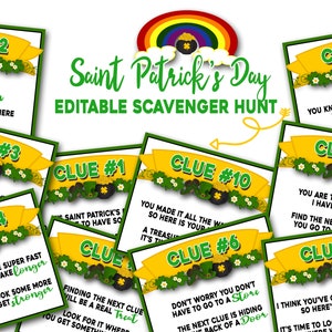 Saint Patrick's Day Treasure Hunt, Saint Patrick's Party Game, Saint ...