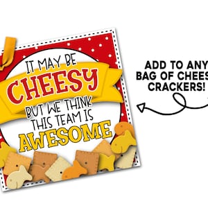 Game Day Treat Tag, Cheese Cracker Game Tags, Sports Team Gift, Game ...