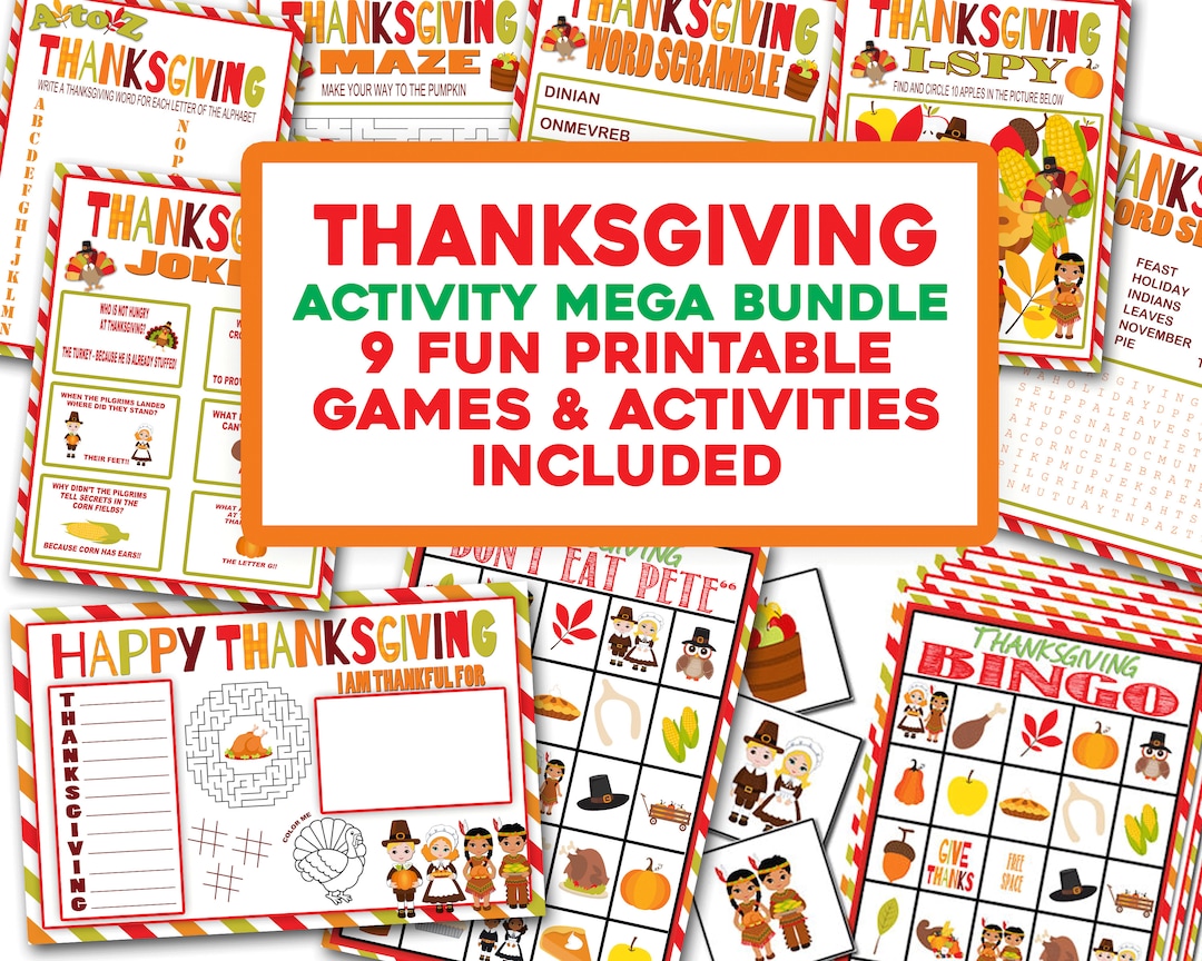 Thanksgiving Printable Games, Thanksgiving Party, Class Party Games ...