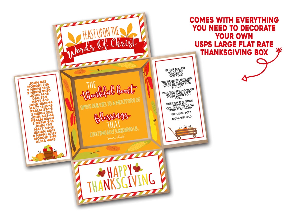 LDS Missionary Thanksgiving Package Printable Missionary | Etsy