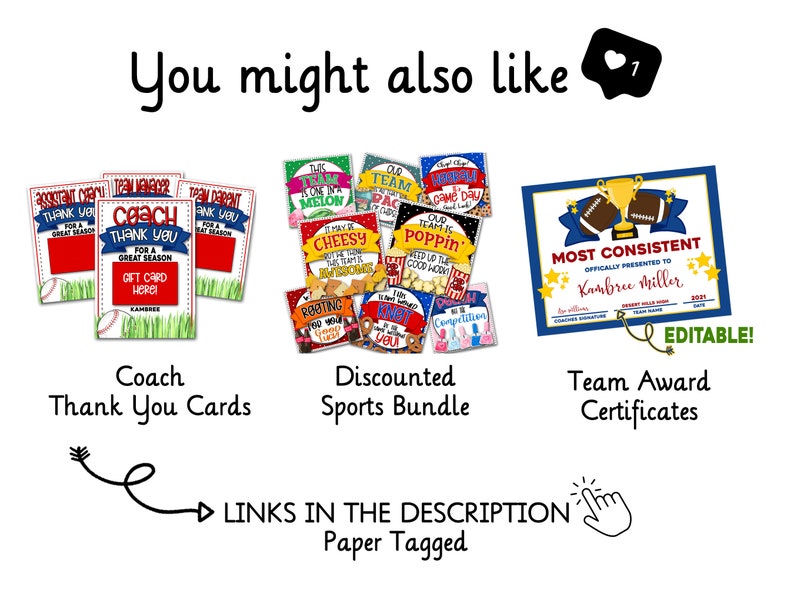Game Day Treat Tag, All That and a Bag of Chips, Sports Team Gift, Game ...