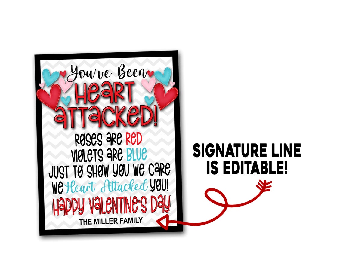 Heart Attack Kit, Door Heart Attack Sign, You've Been Heart Attacked ...