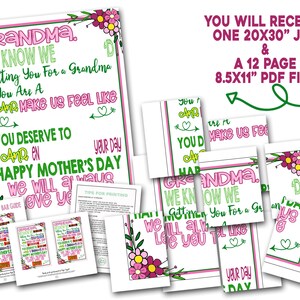 Grandma Mother's Day Candy Gram Poster, Mother's Day Gift for Grandma ...