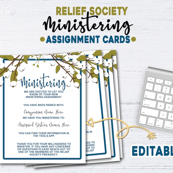 Ministering Assignment Cards - Etsy