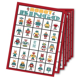 Robot Party Bingo Game, Robot Party, Robot Party Game, Robot Bingo ...