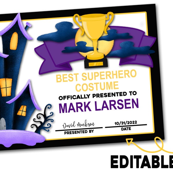 Printable Halloween Pumpkin Contest Certificates - Etsy