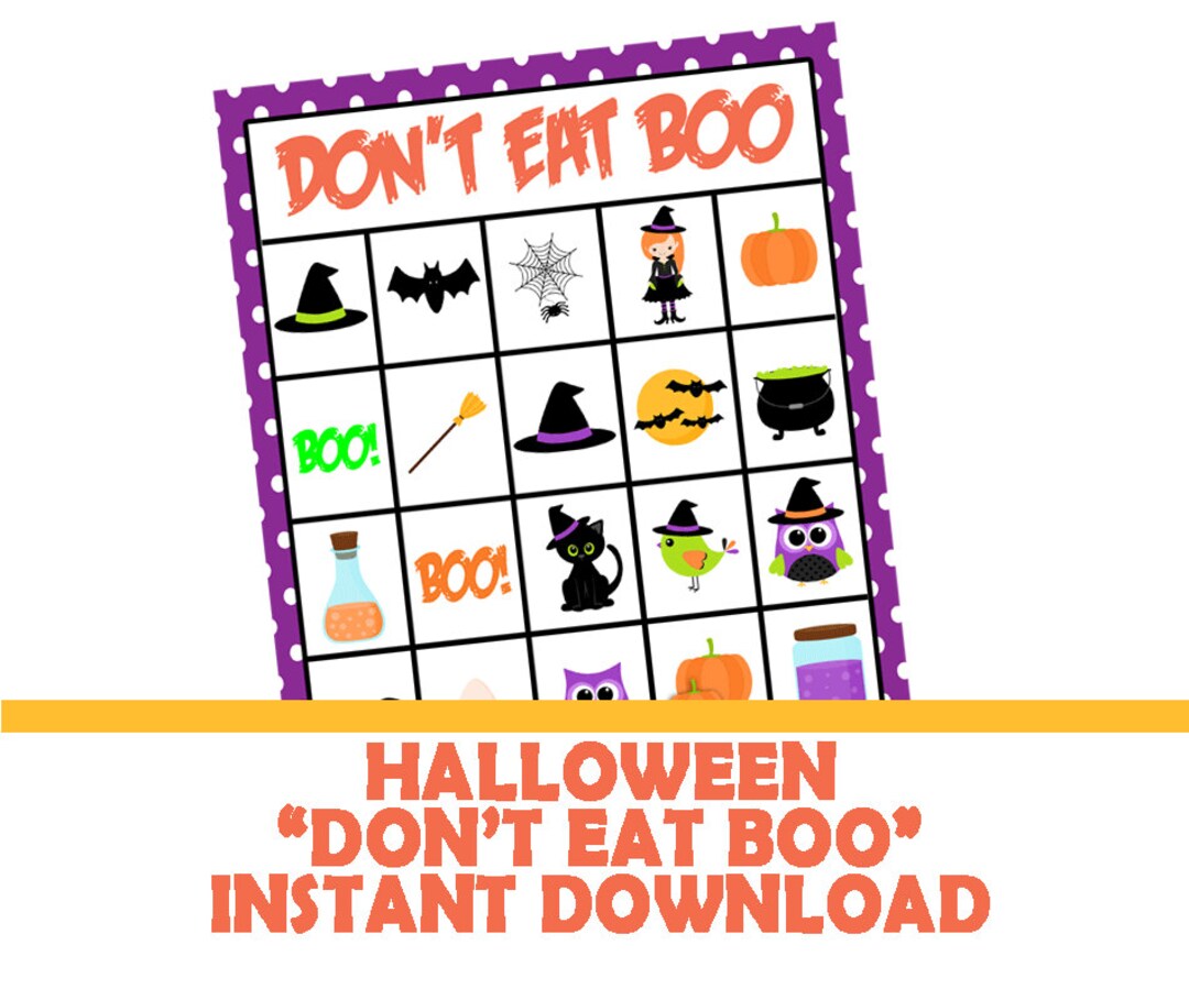 Halloween Party Game, Don't Eat Boo, Group Game, Class Halloween Party ...