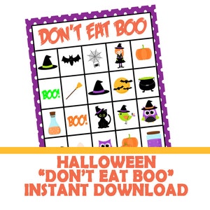 Halloween Party Game, Don't Eat Boo, Group Game, Class Halloween Party ...