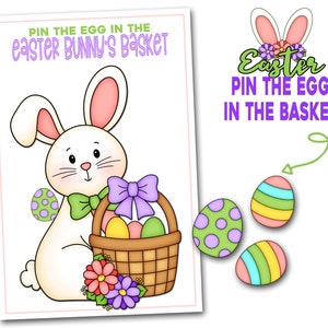 Easter Pin the Egg in the Basket, Easter Game, Printable Easter Party ...