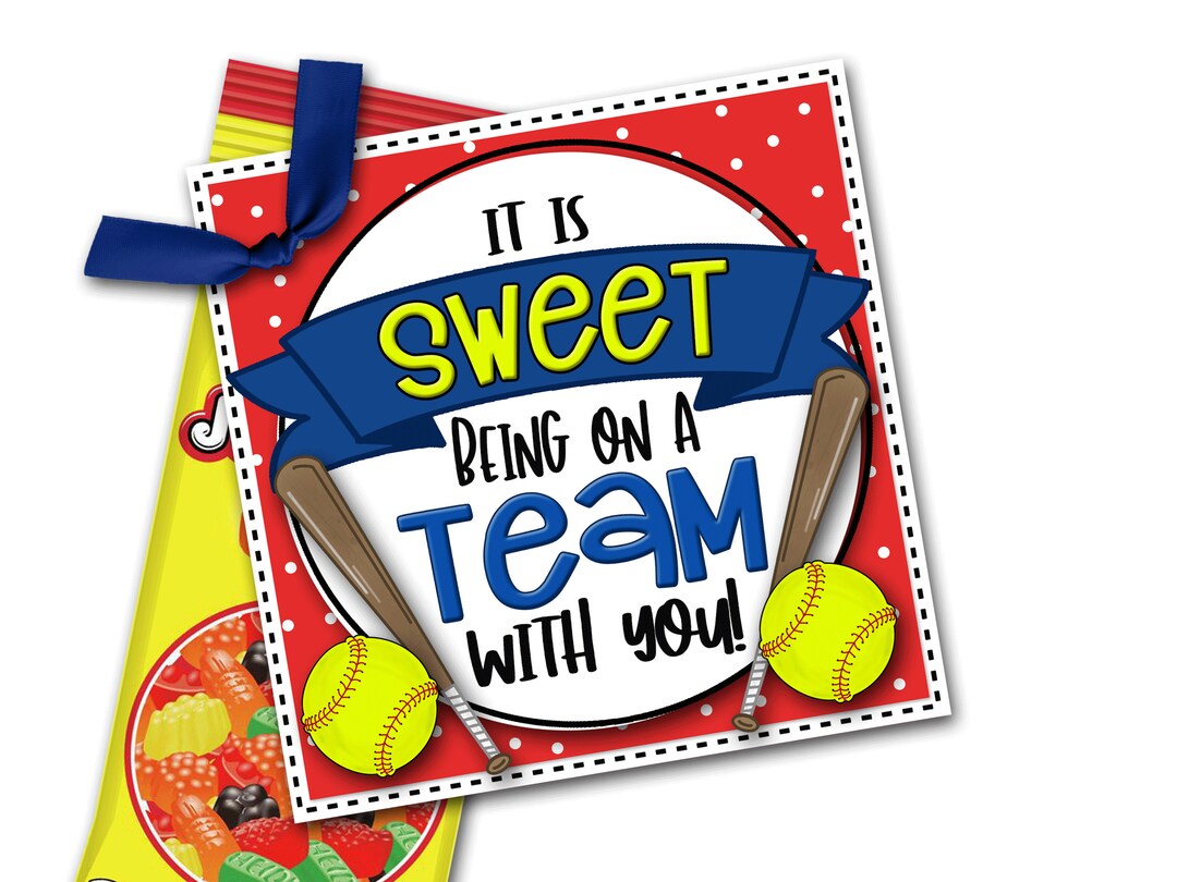 Softball Treat Tags, Softball Good Luck Favor Tags, It is Sweet Being ...