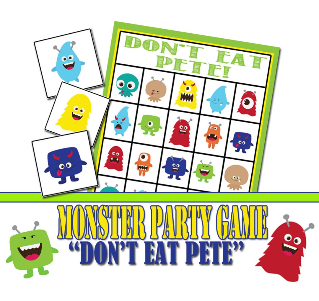Monster Birthday Party Game, Don't Eat Pete, Group Game, Monster ...