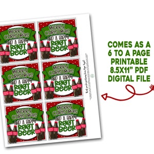 Root Beer Christmas Neighbor Gift, Christmas Gift Tag, Merry Christmas ...