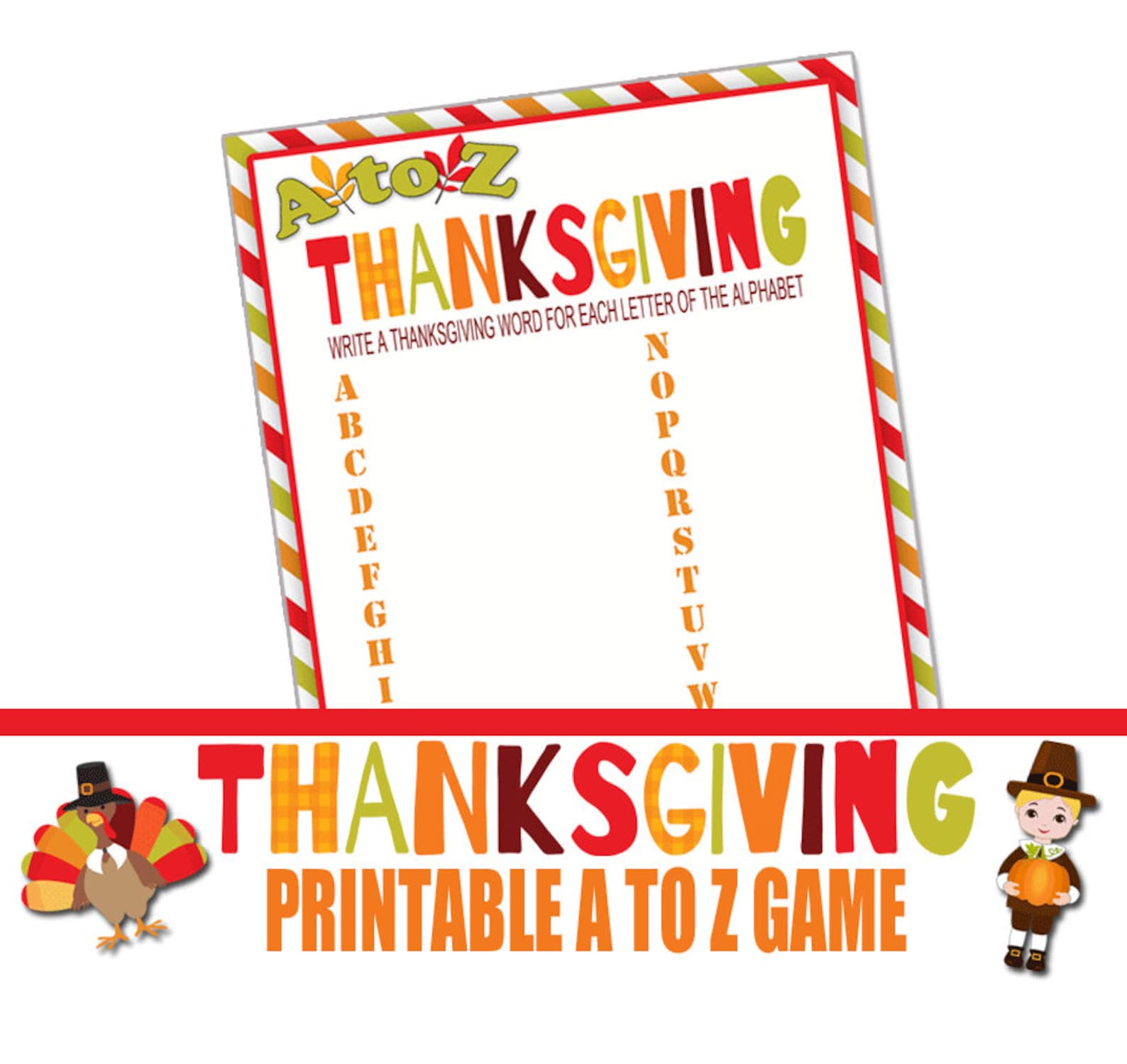 Thanksgiving Printable Games Class Thanksgiving Party Class - Etsy