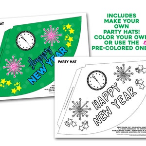 New Year's Eve Family Party Bundle, New Year's Eve Party Kit, Kids New ...