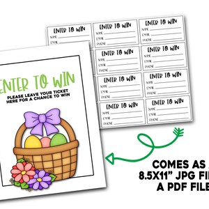 Enter to Win Tickets, Easter Raffle Ticket and Sign Kit, Easter ...