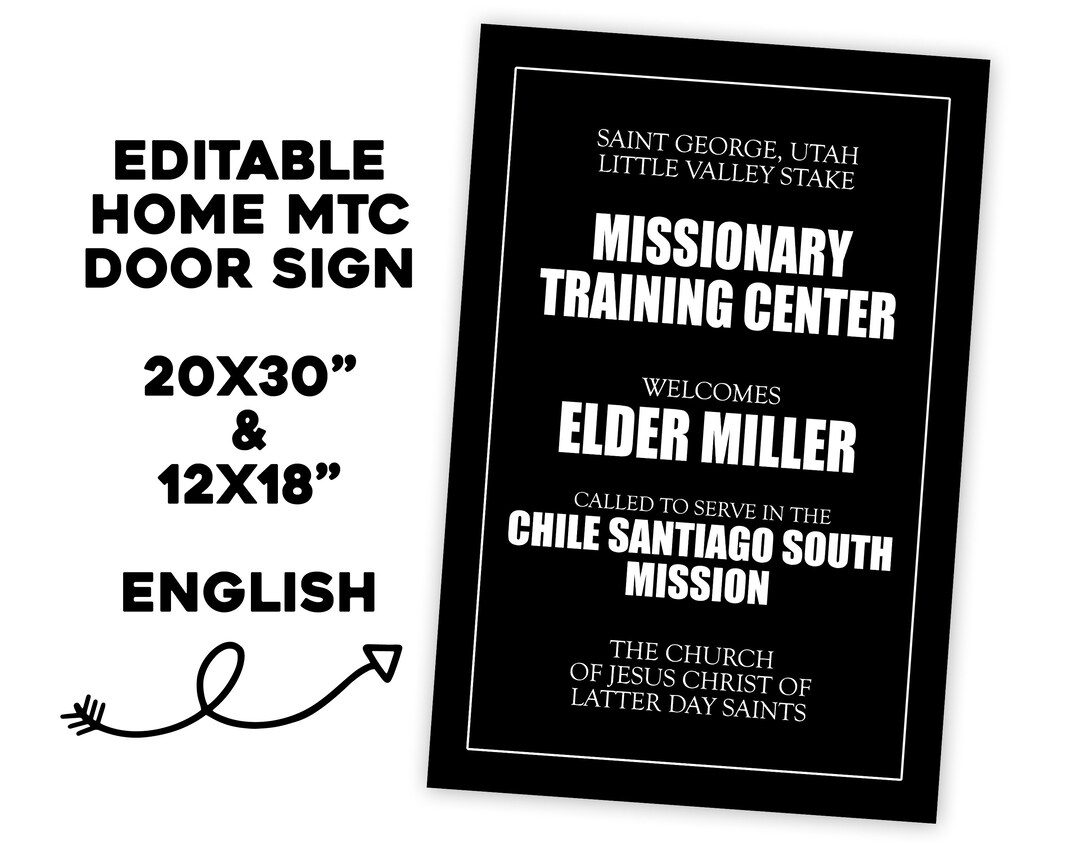 Latter Day Saint Home MTC Door Sign, LDS Mission, Home Missionary ...