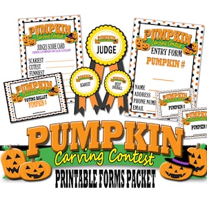 Pumpkin Carving Contest Printable Forms Packet, Pumpkin Carving Contest ...