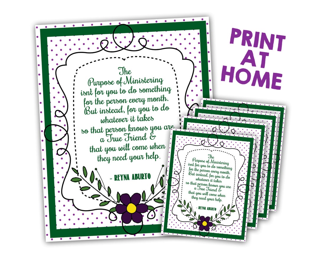 LDS Ministering Handout, Relief Society Handout, Ministering Printables ...