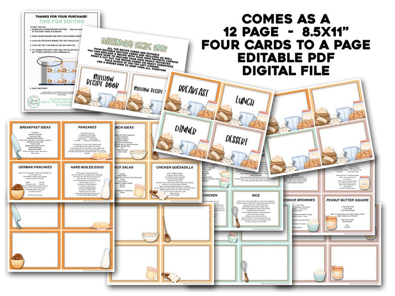 Missionary Recipe Book, LDS Missionary Recipes, Recipe Book for ...