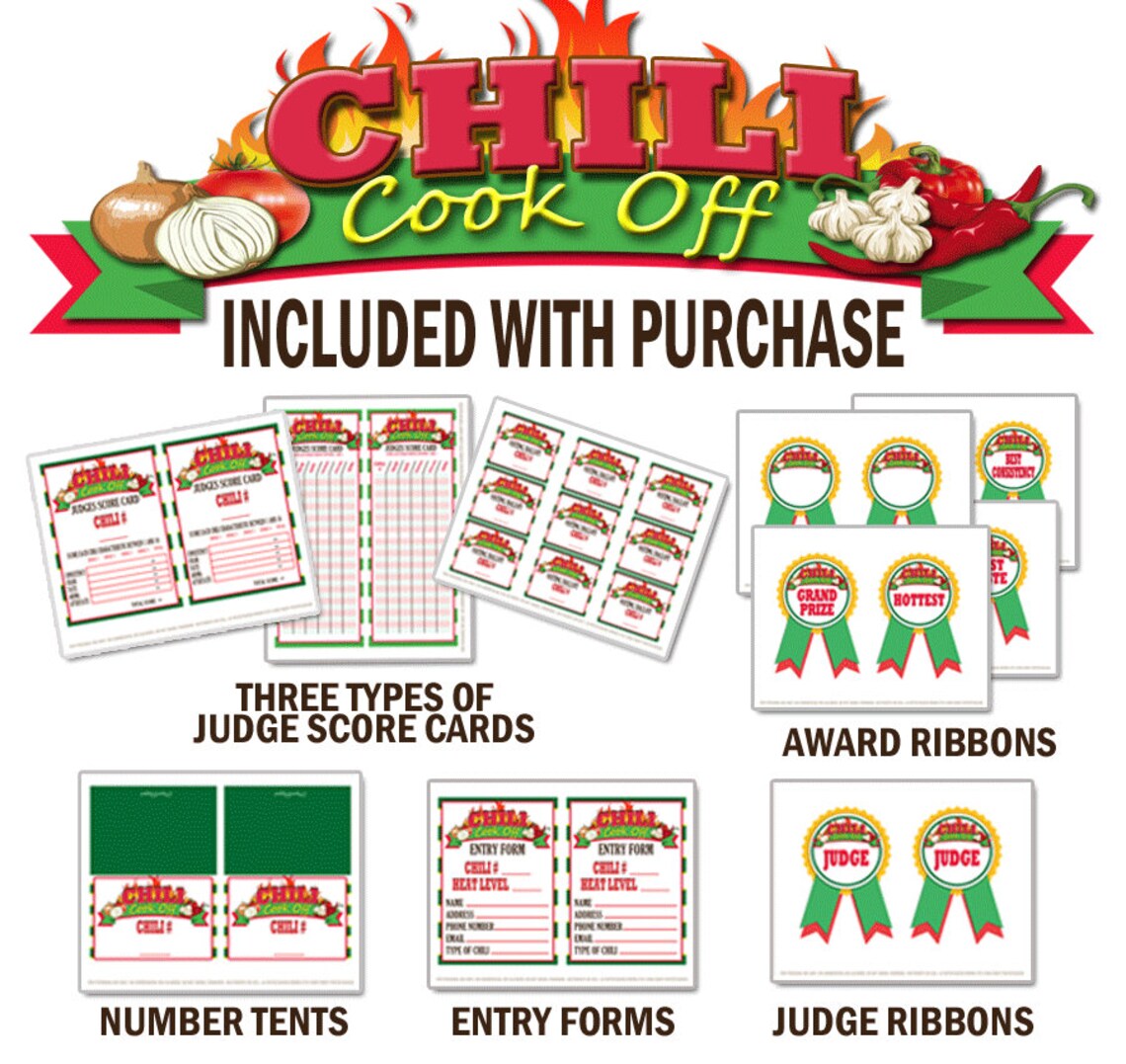 Chili Cook off Contest Forms Packet, Chili Cook off Judges Score Cards ...