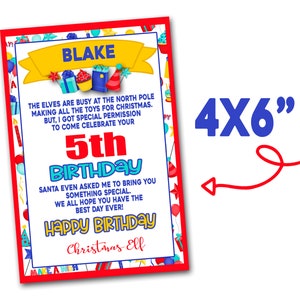 Elf Birthday Note, Christmas Elf Birthday Visit, Editable Elf Birthday ...