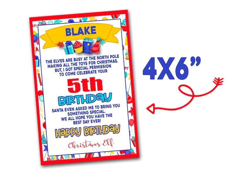 Elf Birthday Note Christmas Elf Birthday Visit Editable Elf - Etsy