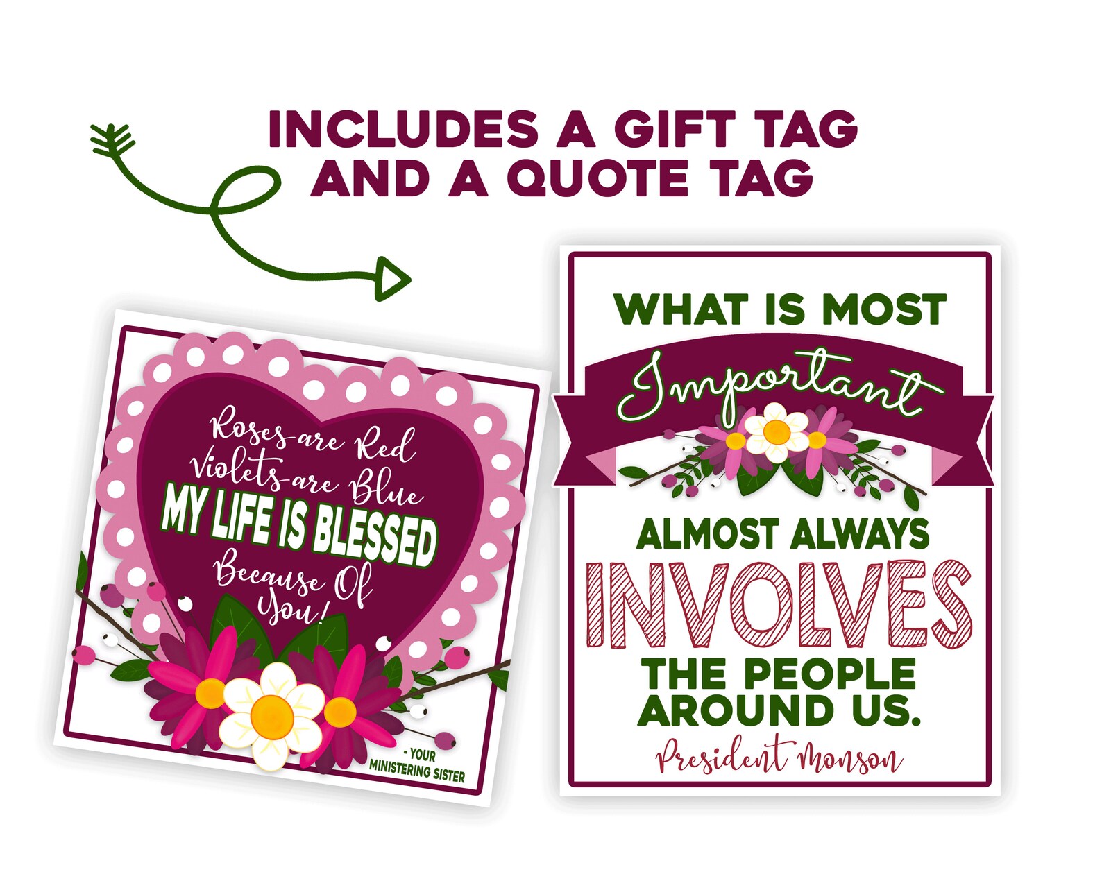 Valentines Ministering Gift February Ministering Card - Etsy