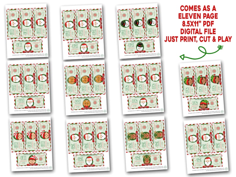 Christmas Play Money, North Pole Santa Money, Christmas Fake Money ...