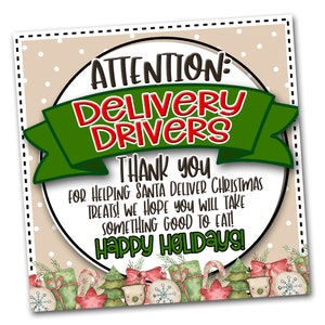 Christmas Delivery Driver Thank You, Driver Thank You Treats, Christmas ...