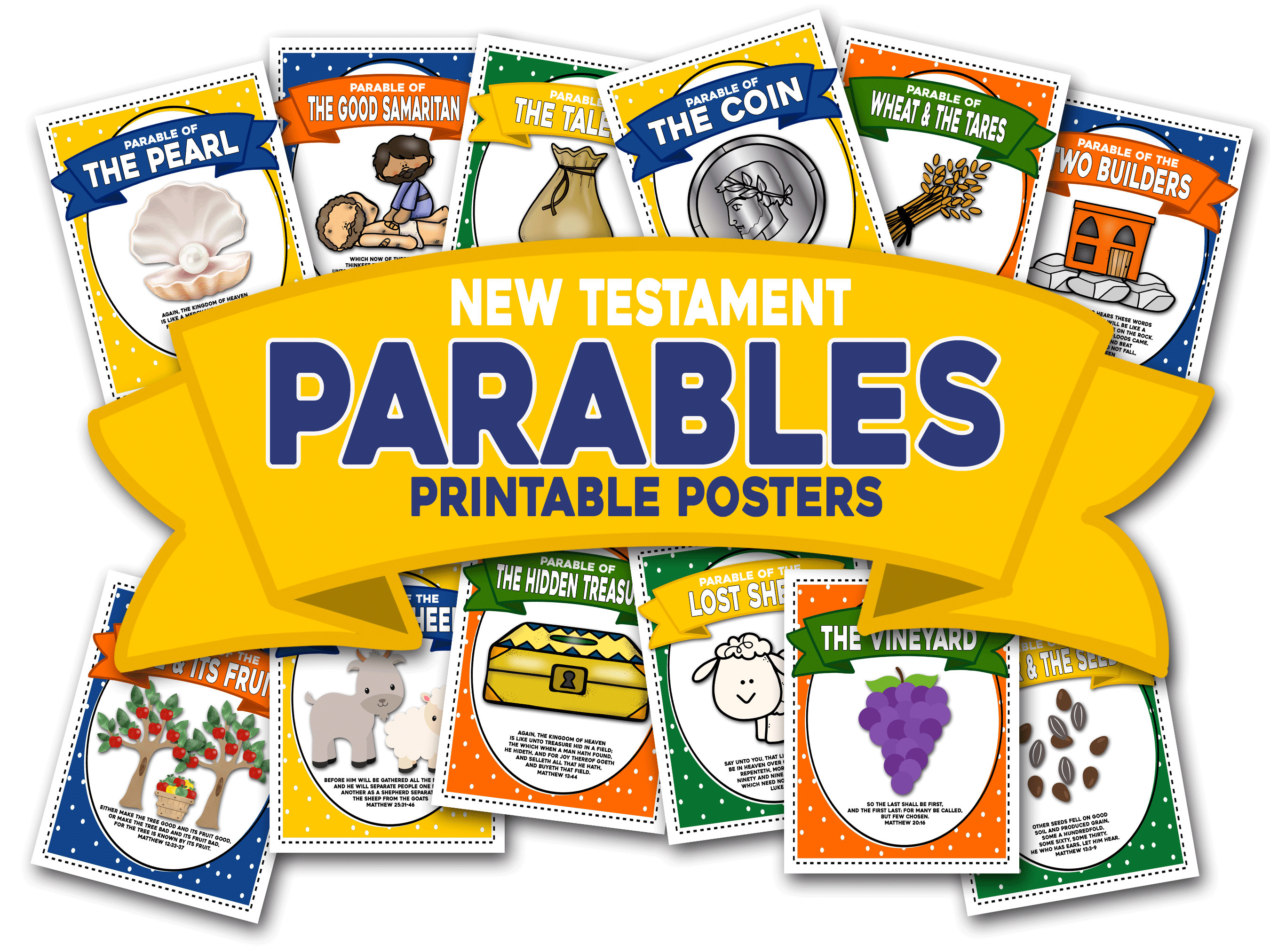 Parable Bible Story Posters 12 Small Printable Posters of New - Etsy ...