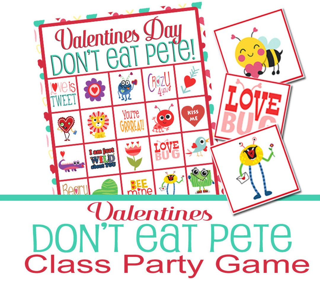 Valentines Party Game, Don't Eat Pete, Group Game, Valentines Printable ...
