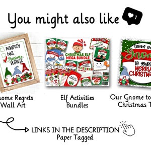 Gnome Christmas Gift Tags, Gnome Regrets Christmas Gift Tag, Gnome ...