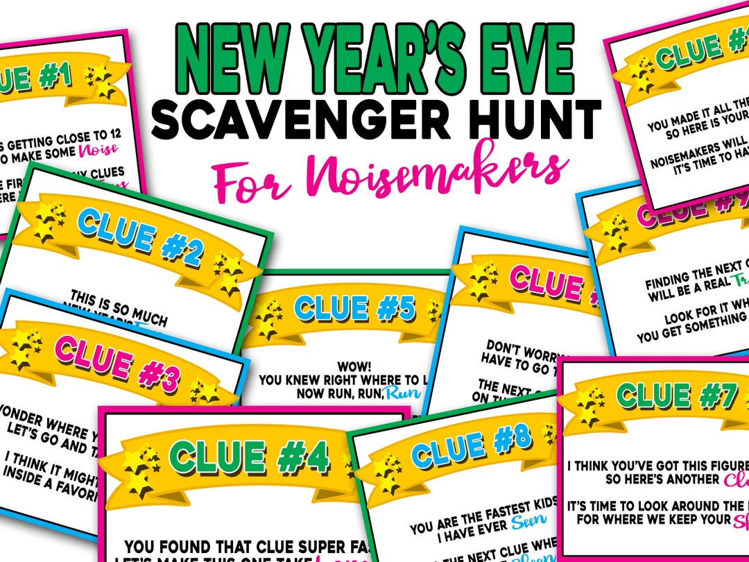 New Year's Eve Scavenger Hunt, New Year's Eve Party Game, New Year's ...