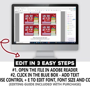 Teacher Gift Tag, Teacher Appreciation Week Gift, Number One in My Book ...