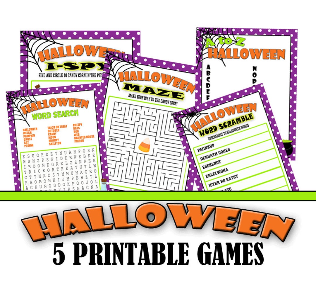 Halloween Printable Games, Class Halloween Party, Class Party Games ...