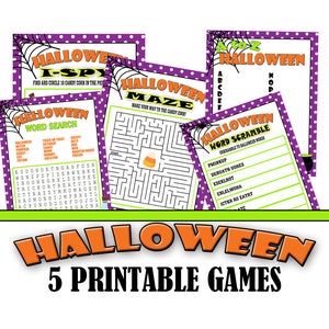 Halloween Printable Games, Class Halloween Party, Class Party Games ...