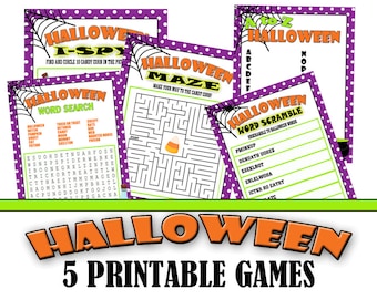 Halloween Printable Games - Etsy