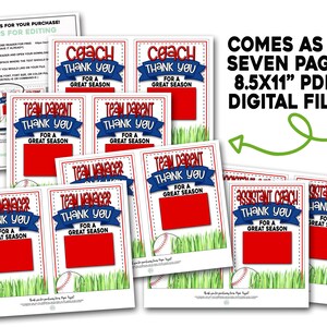 Baseball Coach Thank You Gift Card Holder, Thank You Card, Baseball ...