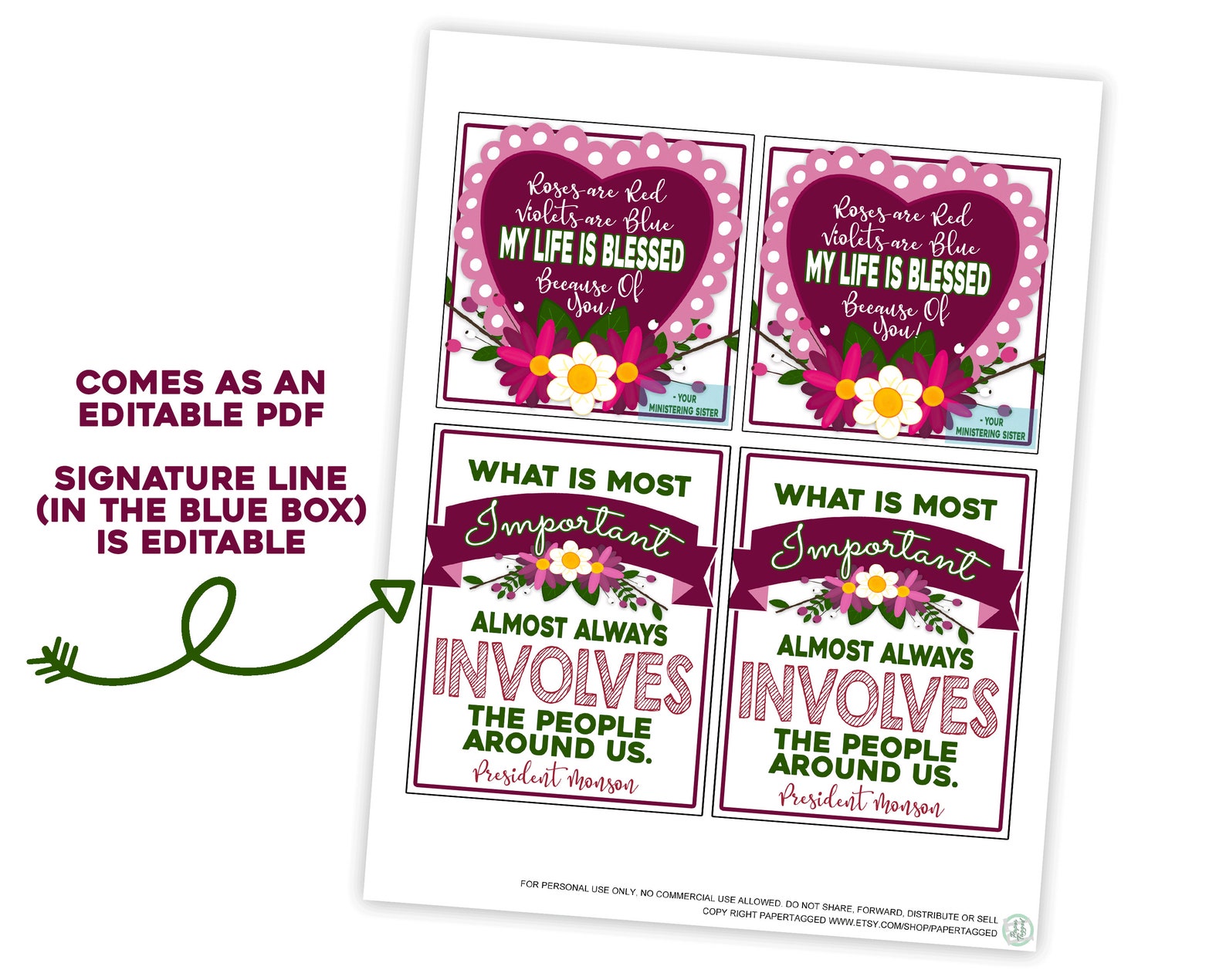 Valentines Ministering Gift February Ministering Card - Etsy