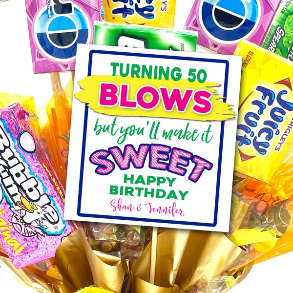 50th Birthday Candy Poster - Etsy