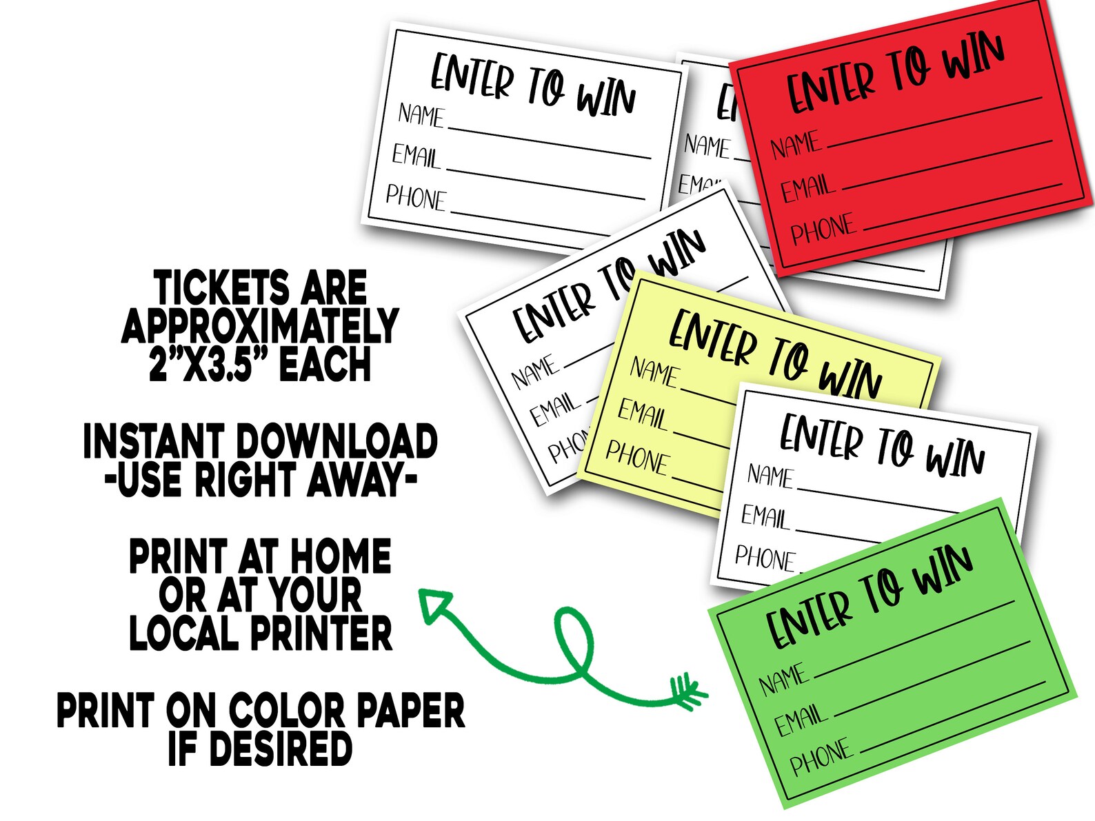 Enter to Win Tickets Christmas Raffle Ticket and Sign Kit - Etsy