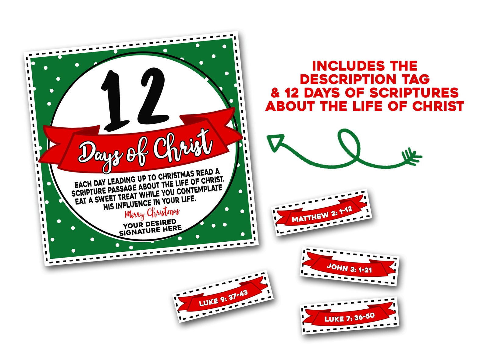 Missionary Advent Calendar, 12 Days of Christ Christmas Countdown ...