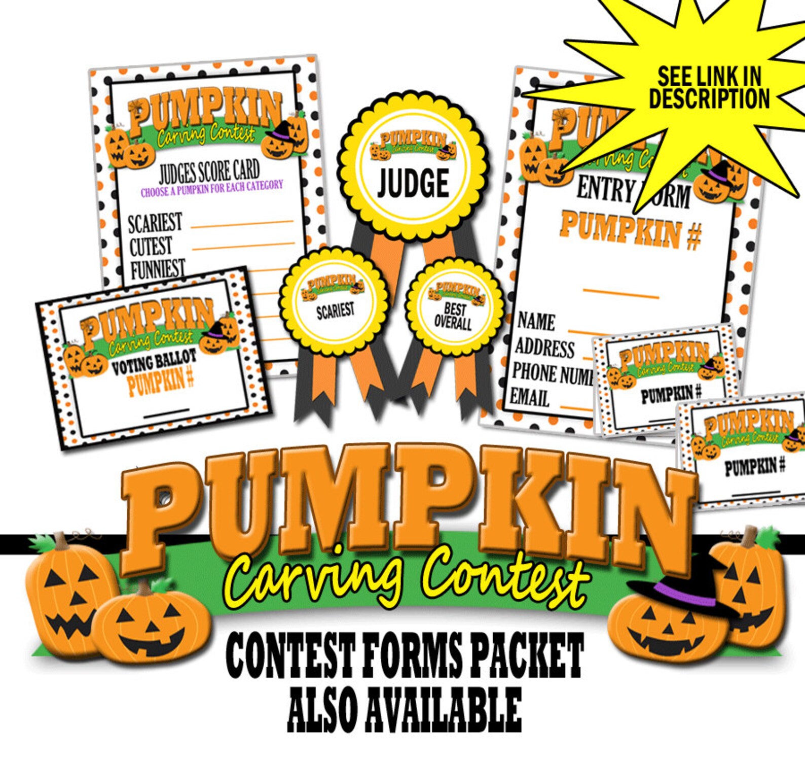 Costume Contest Printable Forms Packet, Costume Contest Judges Score ...