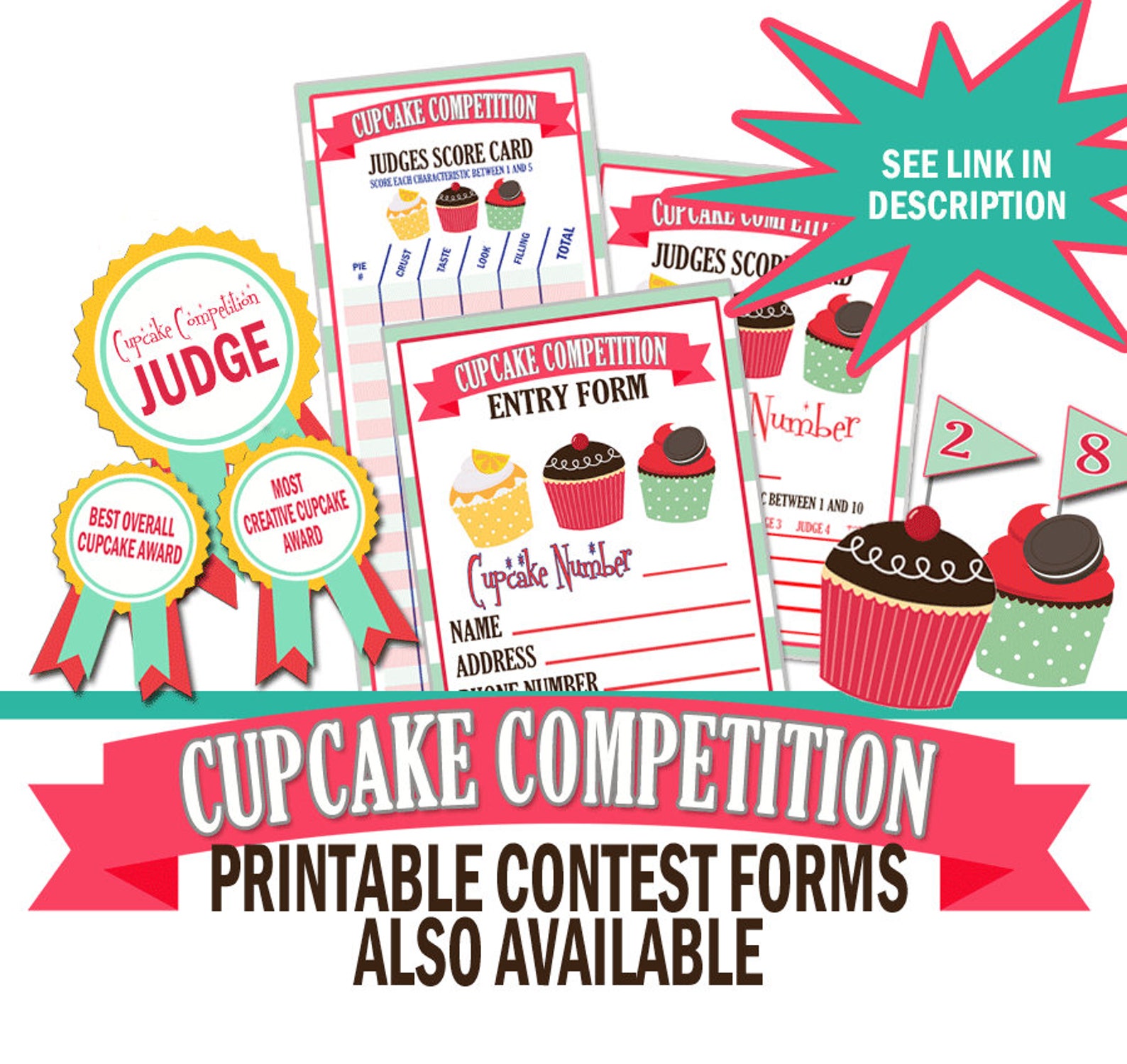 Cupcake Party Bingo Game Cupcake Party Baking Birthday | Etsy