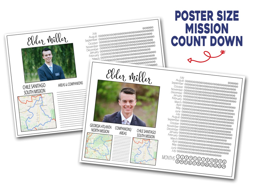 Mission Countdown Poster, LDS Mission Countdown, Latter Day Saint ...