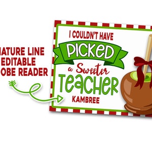 Teacher Gift Card, Caramel Apple Gift Card, Couldn't Have Picked A ...